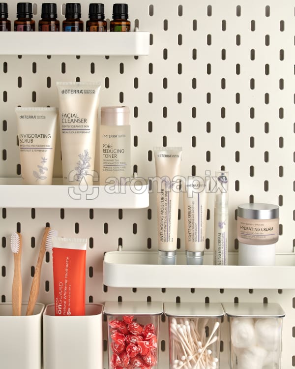 Doterra Essential Skin Care Products Bathroom Shelf Stock Photo ...