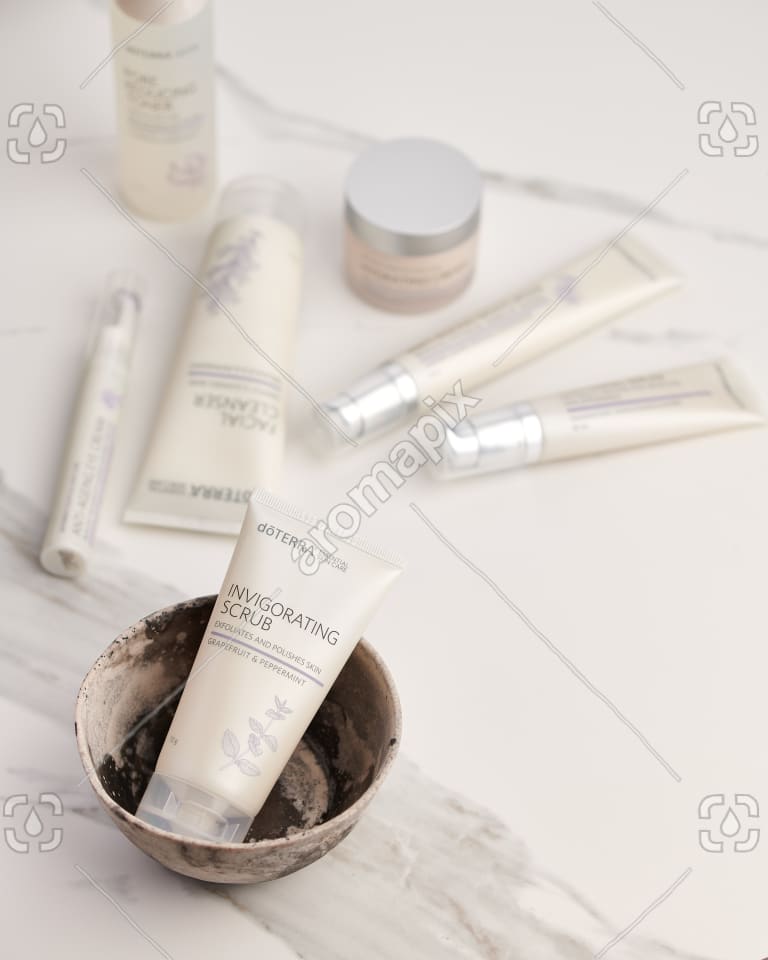 Doterra Invigorating Scrub Ceramic Bowl White Marble Stock Photo ...